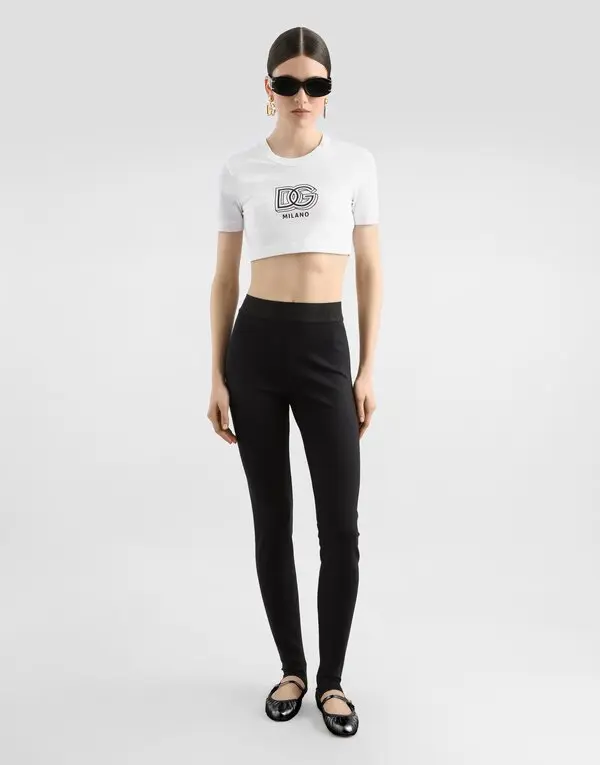 Dolce & Gabbana Technical Jersey Leggings With Branded Elastic Pants And Shorts Fabric