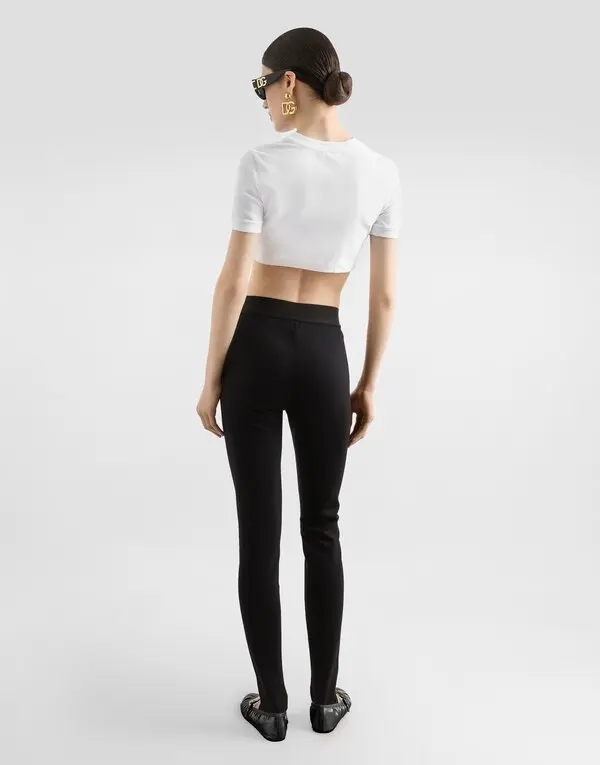 Dolce & Gabbana Technical Jersey Leggings With Branded Elastic Pants And Shorts Fabric