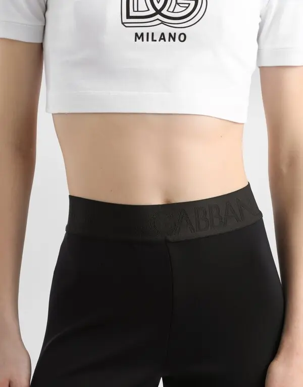 Dolce & Gabbana Technical Jersey Leggings With Branded Elastic Pants And Shorts Fabric