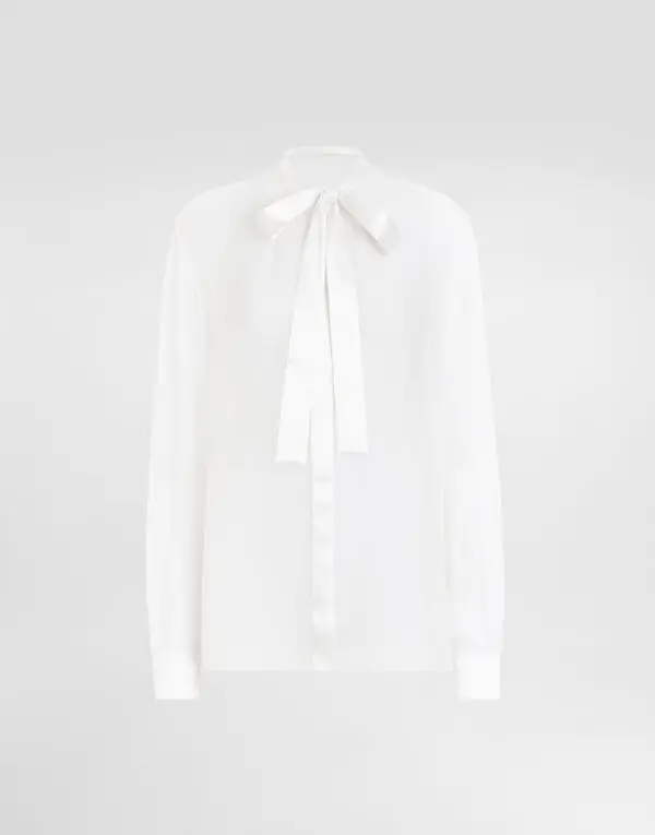 Dolce & Gabbana Chiffon Pussy-bow Shirt Shirts And Tops Silk - White