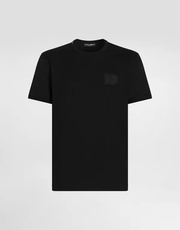 Dolce & Gabbana Cotton T-shirt With Patch T-shirts And Polos - Black