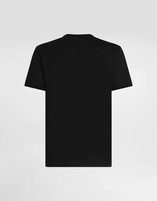 Dolce & Gabbana Cotton T-shirt With Patch T-shirts And Polos - Black