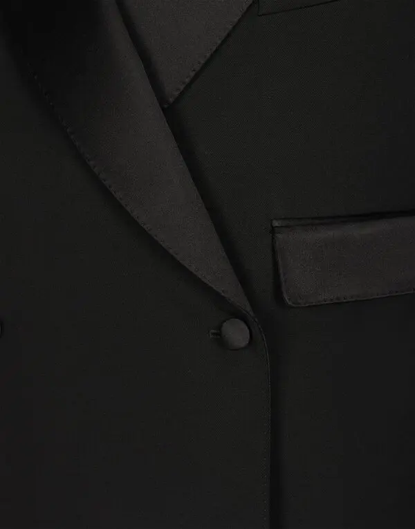 Dolce & Gabbana Short Double-breasted Wool Gabardine Tuxedo Jacket Blazers Wool