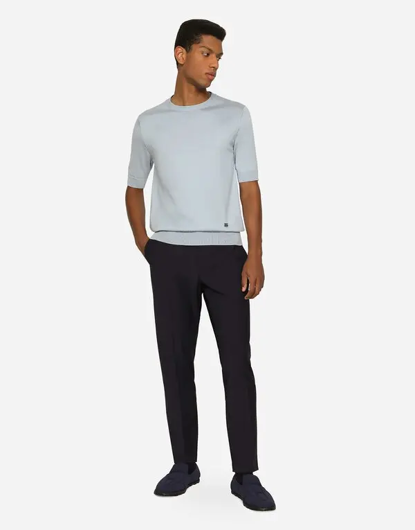 Dolce & Gabbana Stretch Wool Dg Embroidery Trousers