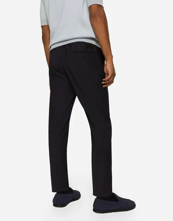 Dolce & Gabbana Stretch Wool Dg Embroidery Trousers