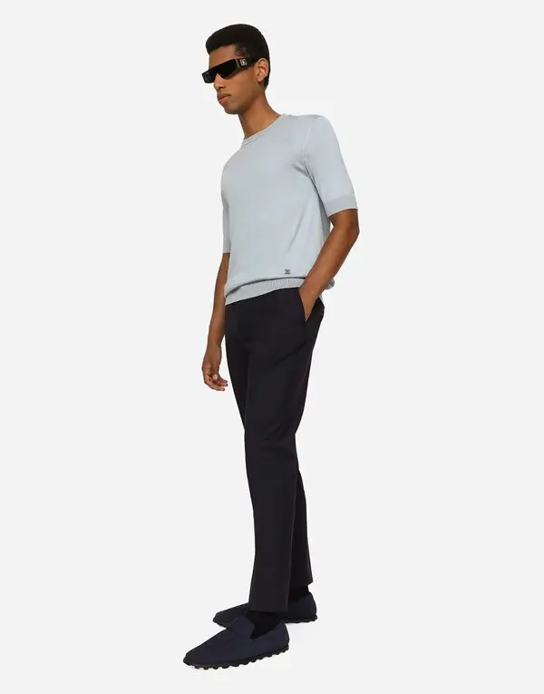 Dolce & Gabbana Stretch Wool Dg Embroidery Trousers