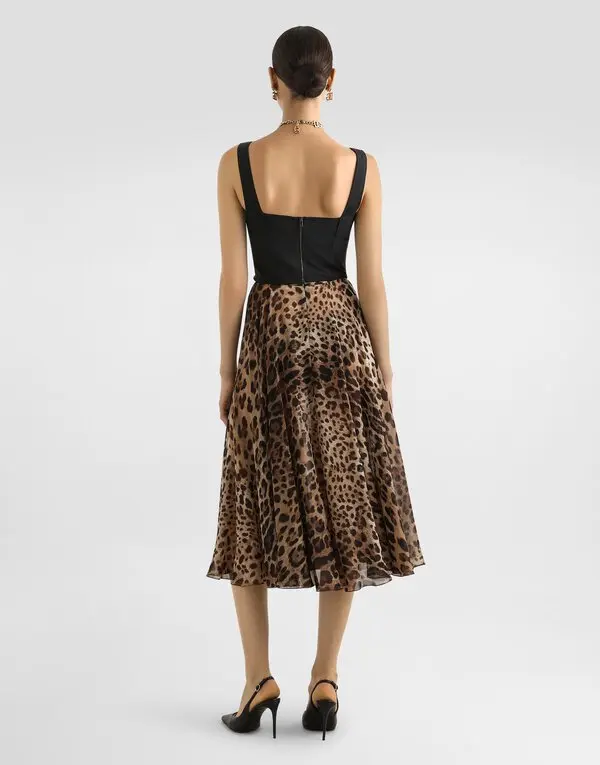 Dolce & Gabbana Leopard- Chiffon Circle Skirt Skirts Animal - Print