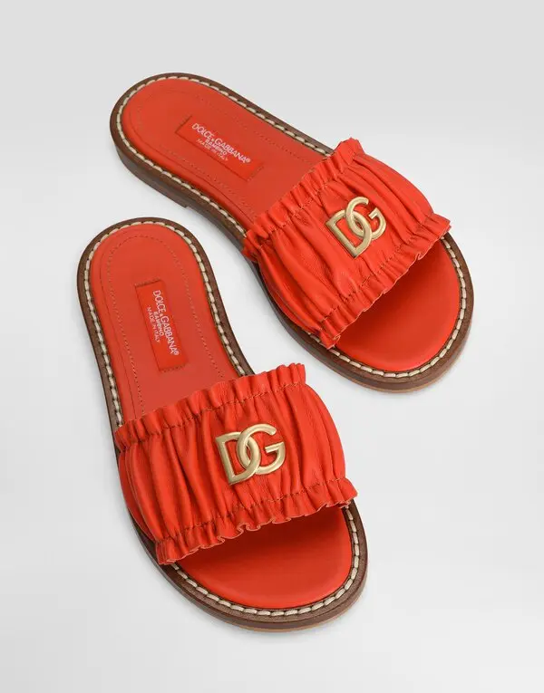 Dolce & Gabbana Ciabatta Flat Shoes Leather - Orange