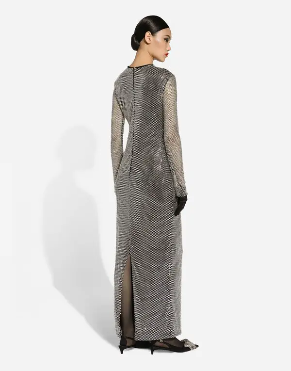 Dolce & Gabbana Long Crystal Mesh Dress Dresses