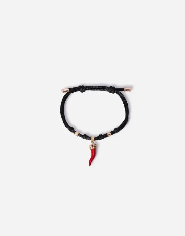 Dolce & Gabbana Good Luck Bracelet Fabric With A Pendant In 18kt Yellow Bracelets - Gold