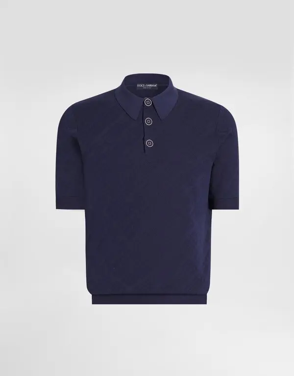 Dolce & Gabbana Silk Polo Shirt Sweaters And Cardigans - Blue
