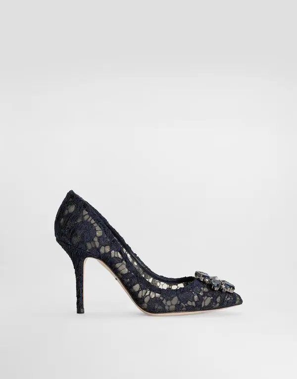 Dolce & Gabbana Lace Rainbow Pumps With Brooch Detailing Pumps And Slingback Lace - Blue
