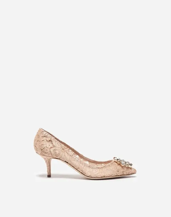 Dolce & Gabbana Lace Rainbow Pumps With Brooch Detailing Pumps And Slingback Lace - Pink
