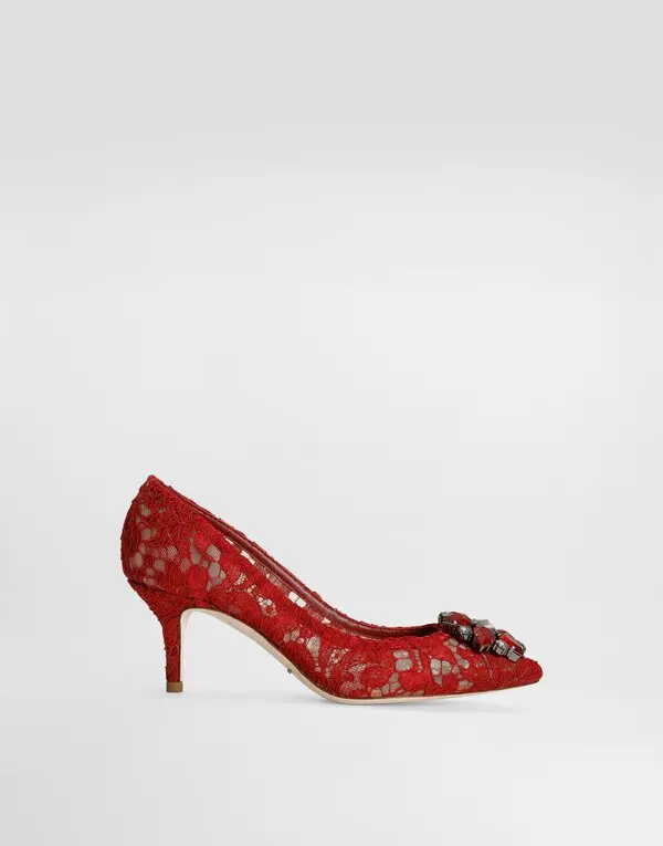 Dolce & Gabbana Lace Rainbow Pumps With Brooch Detailing Pumps And Slingback Lace - Red