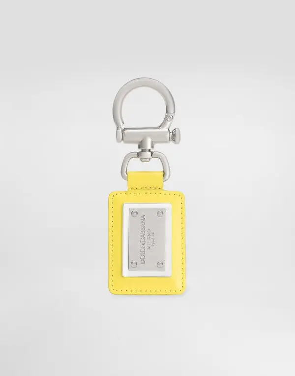 Dolce & Gabbana Smooth Calfskin Keyring Leather - Yellow