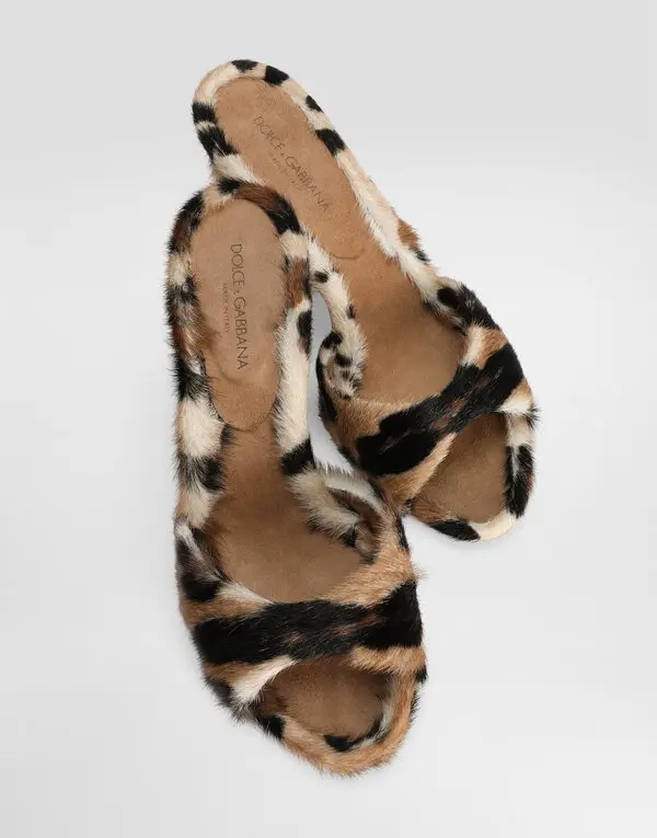 Dolce & Gabbana Leopard- Keira Mules Slides And Mules