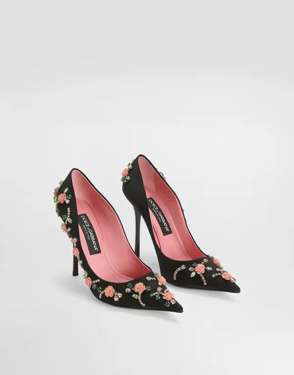 Dolce & Gabbana Satin Pumps With Embellishts Pumps And Slingback