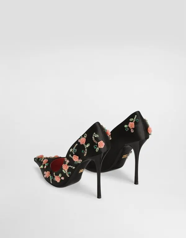 Dolce & Gabbana Satin Pumps With Embellishts Pumps And Slingback