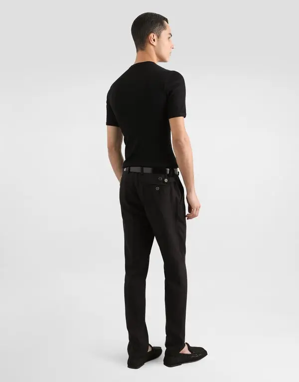 Dolce & Gabbana Linen Pants Pants And Shorts - Black
