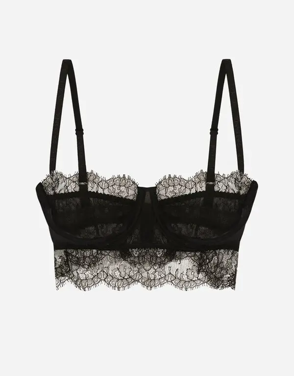 Dolce & Gabbana Lace Balconette Bralette Underwear Lace - Black