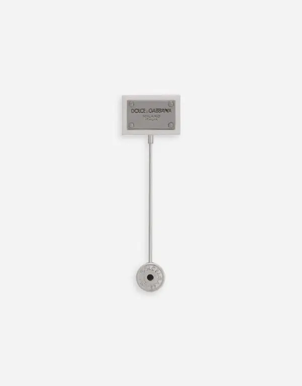 Dolce & Gabbana Dg Logo Tag Lapel Pin Bijoux Metal - Silver