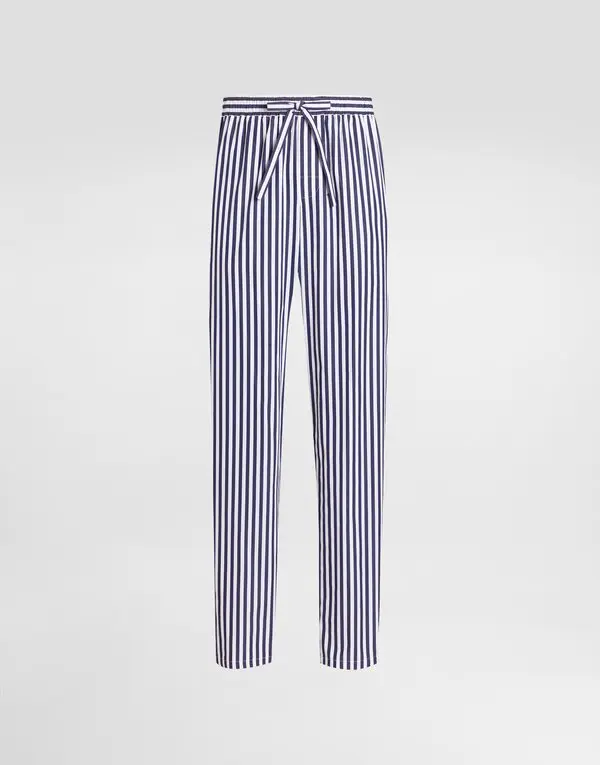 Dolce & Gabbana Striped Poplin Vanity Trousers With Piping - Multicolor