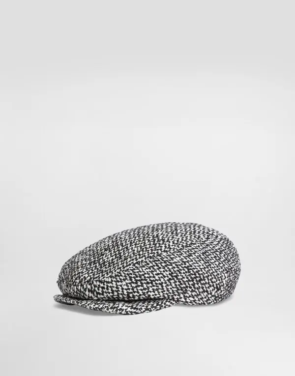 Dolce & Gabbana Wool Blend Dotted Flat Cap Hats And Gloves