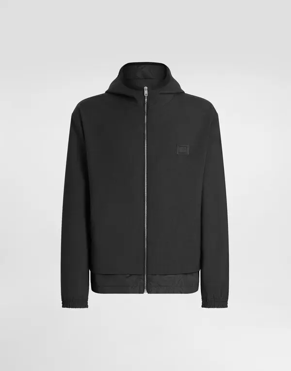Dolce & Gabbana Wool Canvas Hooded Jacket Coats And Jackets Gray