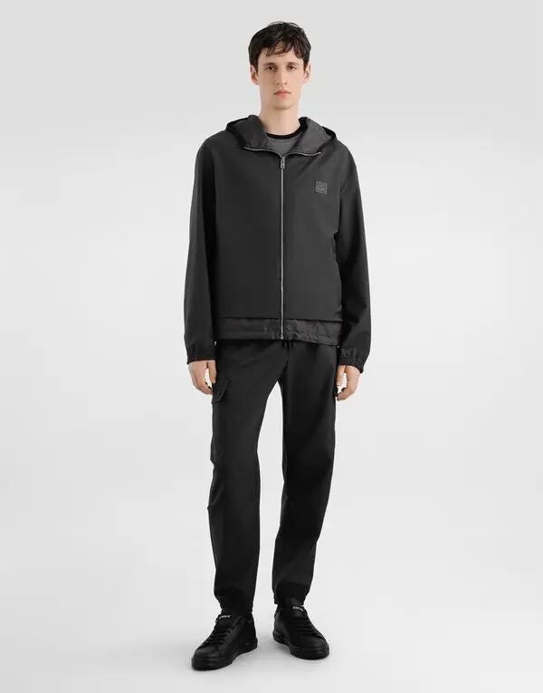 Dolce & Gabbana Wool Canvas Hooded Jacket Coats And Jackets Gray