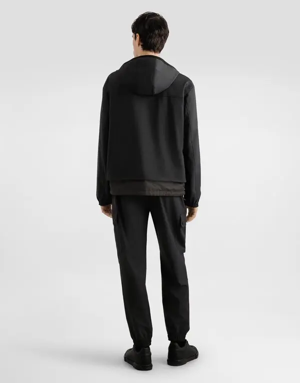 Dolce & Gabbana Wool Canvas Hooded Jacket Coats And Jackets Gray