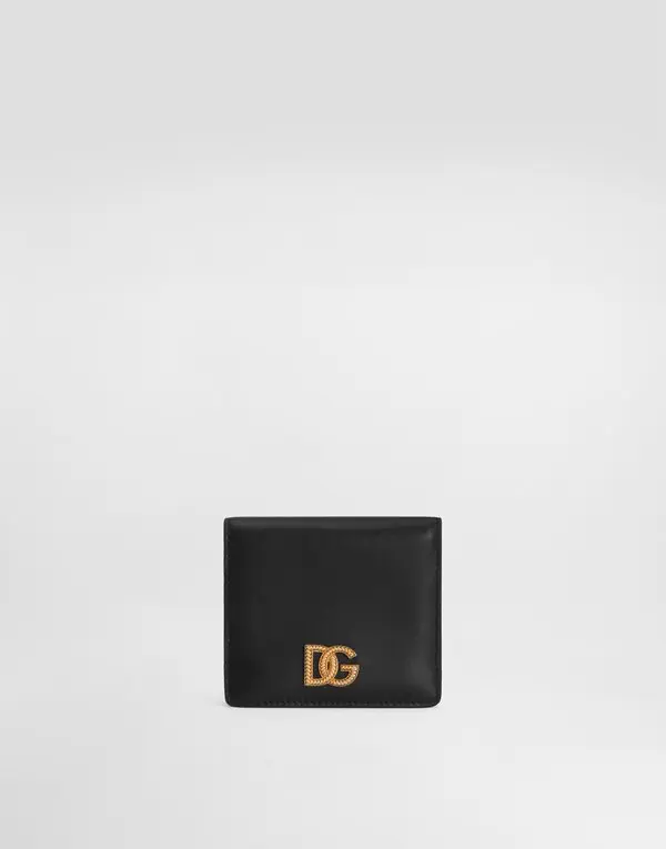 Dolce & Gabbana Calfskin Wallet With Dg Logo Wallets And Small Leather Goods Leather - Black
