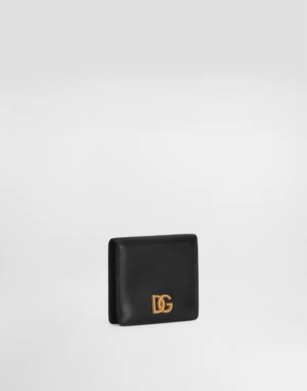 Dolce & Gabbana Calfskin Wallet With Dg Logo Wallets And Small Leather Goods Leather - Black