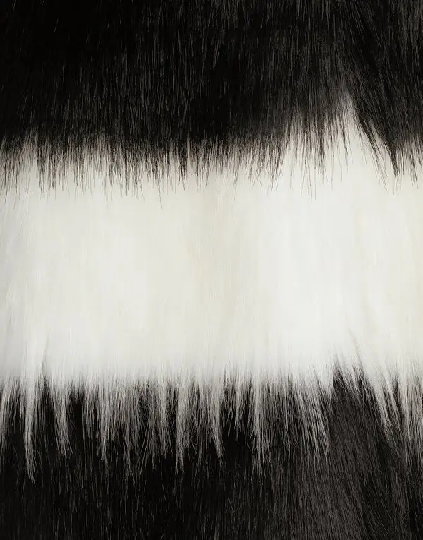 Dolce & Gabbana Faux Fur Jacket With Inlay Stripes