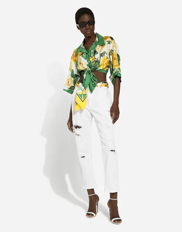 Dolce & Gabbana Cotton Denim Jeans With Rips Denim And Jeans Multi-colored