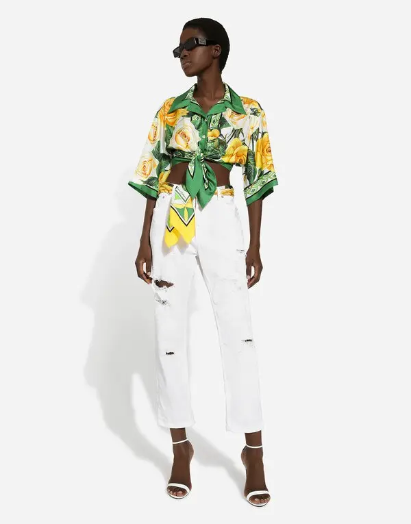 Dolce & Gabbana Cotton Denim Jeans With Rips Denim And Jeans Multi-colored