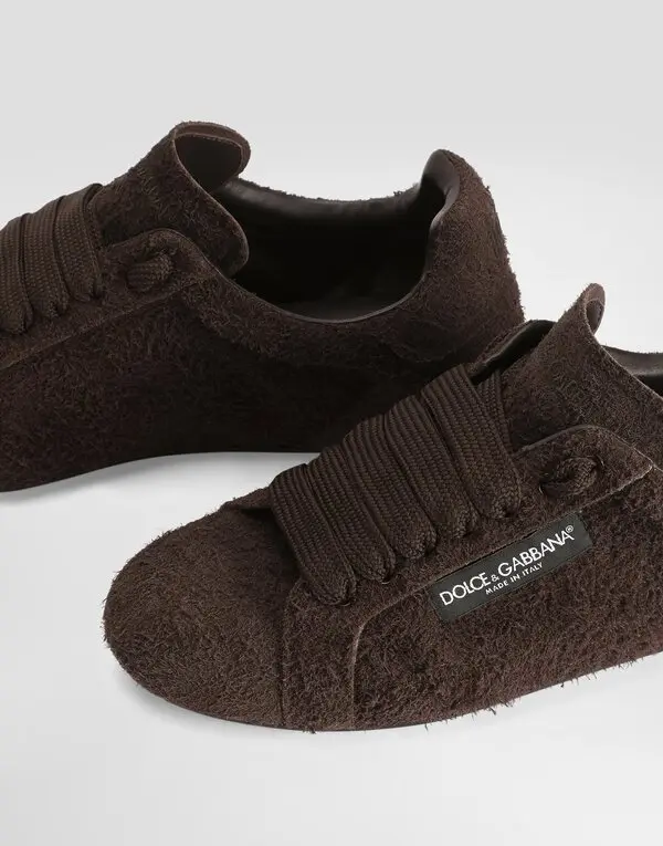 Dolce & Gabbana Split Leather Portofino Soft Sneakers - Brown