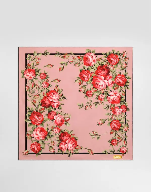 Dolce & Gabbana Rose Bouquet-print Silk Twill Scarf 70x70 Scarves And Silks - Multicolor