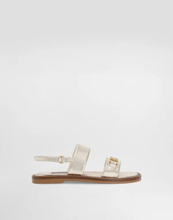 Dolce & Gabbana Laminated Nappa Leather Sandals Shoes Leather - Grey
