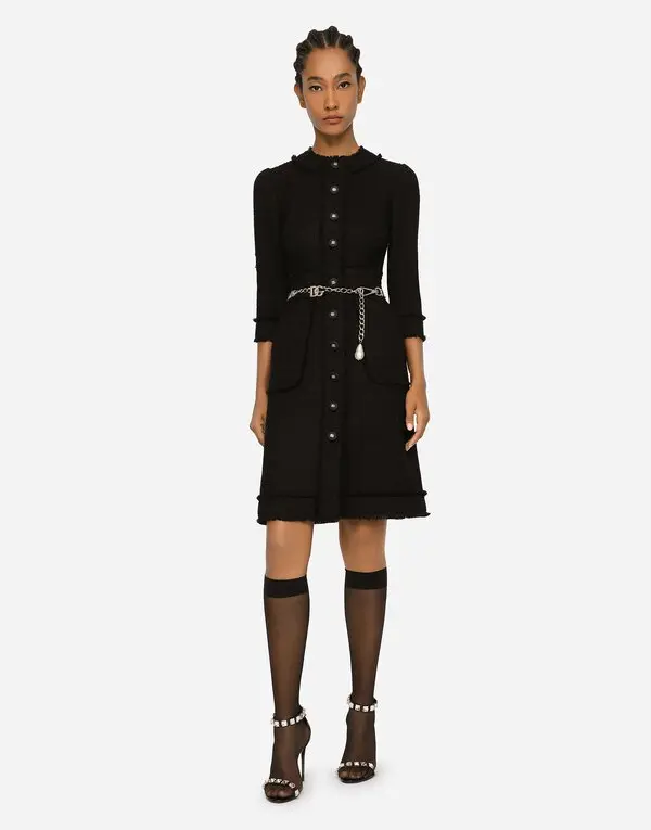 Dolce & Gabbana Raschel Tweed Midi Dress
