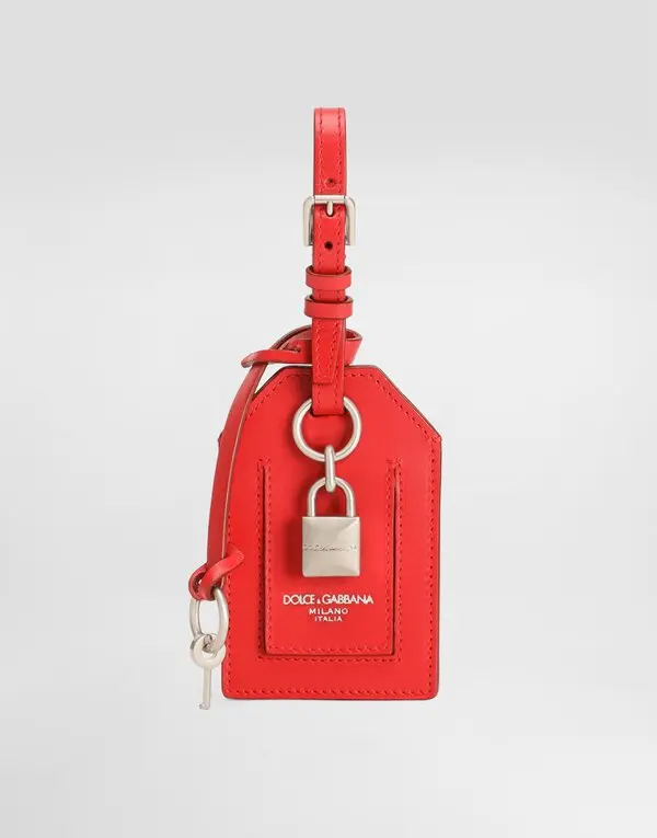 Dolce & Gabbana Calfskin Name Tag Bag Accessories Leather - Red
