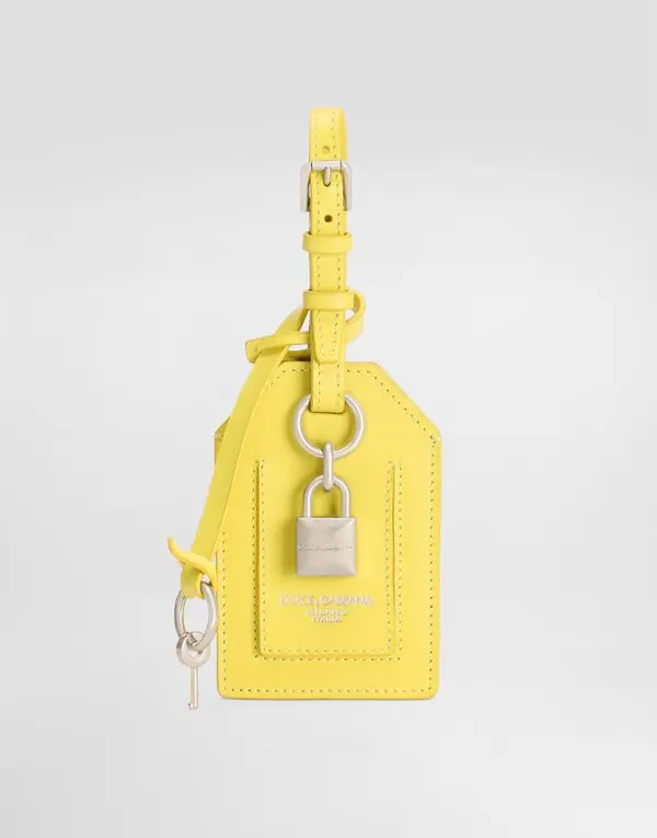 Dolce & Gabbana Calfskin Name Tag Bag Accessories Leather - Yellow