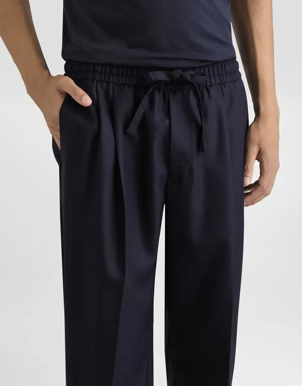 Dolce & Gabbana Garment-dyed Wool Joggers - Blue