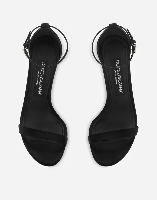 Dolce & Gabbana Viscose Sandals With Metal Heel