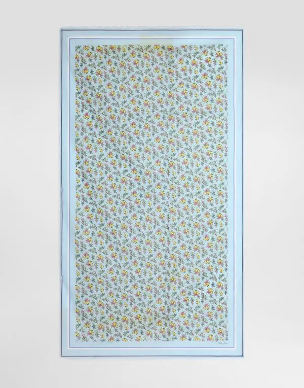 Dolce & Gabbana Small Floral-print Cotton Batiste Sarong Swimwear - Multicolor