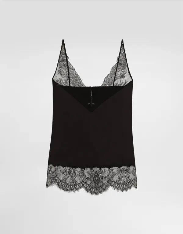 Dolce & Gabbana Silk Satin Top Shirts And Tops Silk - Black