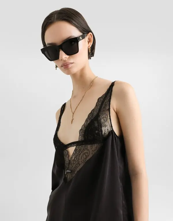 Dolce & Gabbana Silk Satin Top Shirts And Tops Silk - Black