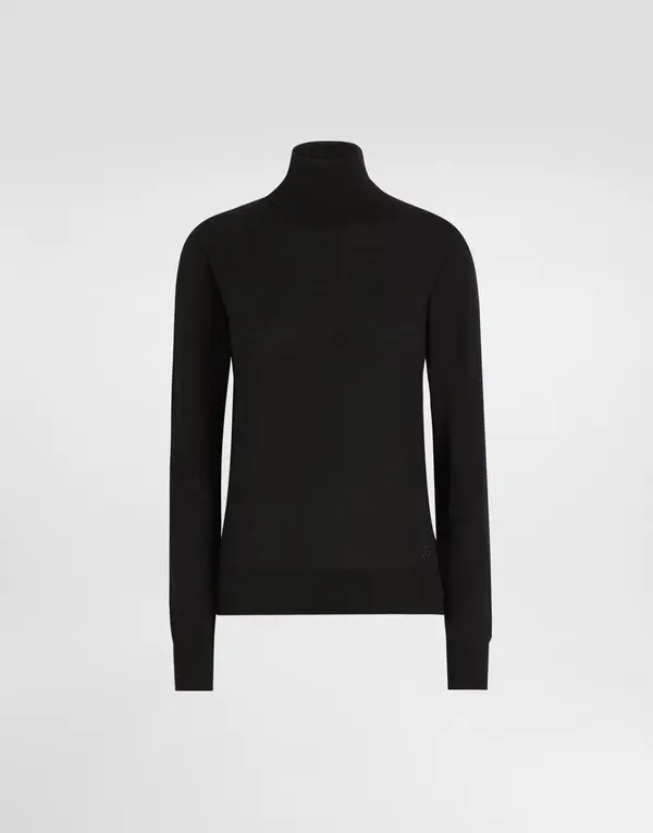 Dolce & Gabbana Wool Turtleneck Sweater With Dg Logo Embroidery