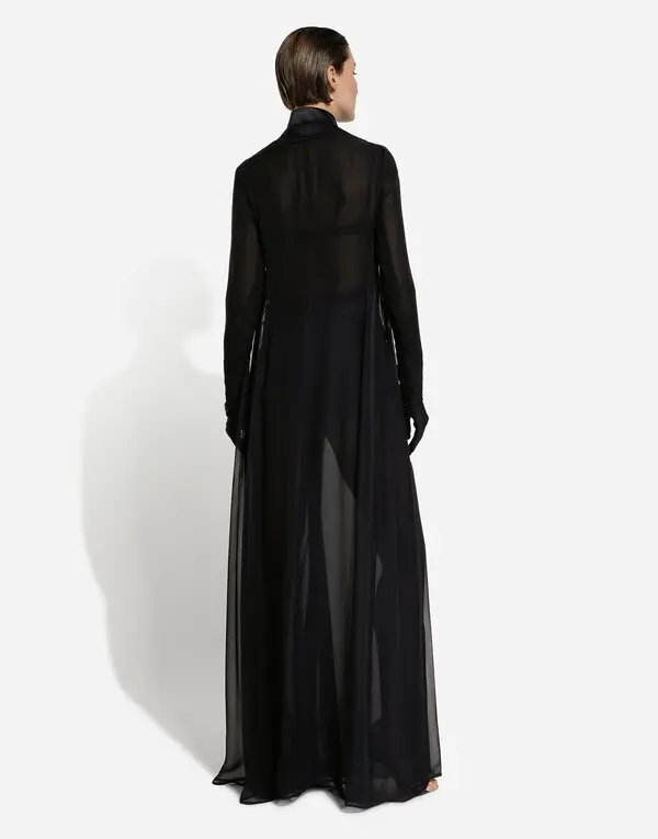 Dolce & Gabbana Silk Chiffon Duster Coat Coats And Jackets Silk