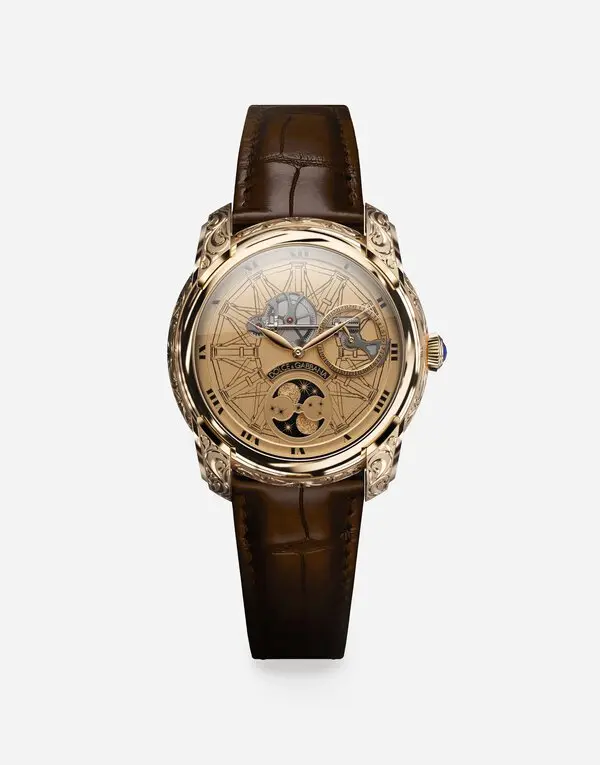 Dolce & Gabbana Milano" Automatic Watch With Diamond Accents - Brown