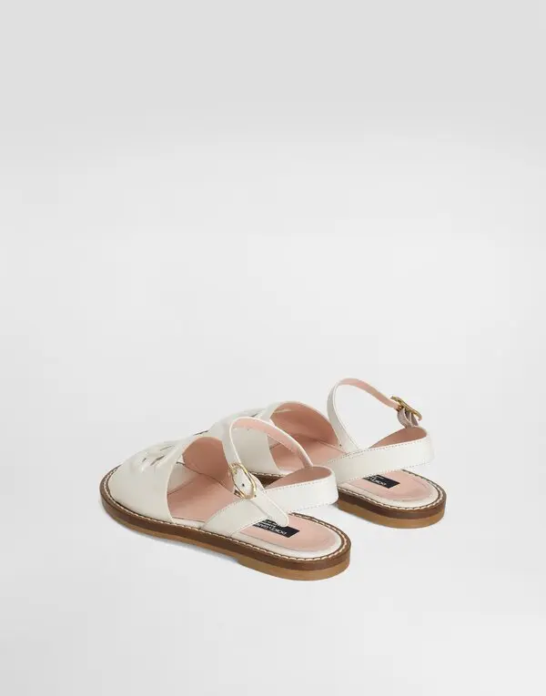 Dolce & Gabbana Calfskin Sandals With Cut-out Dg Logo Shoes